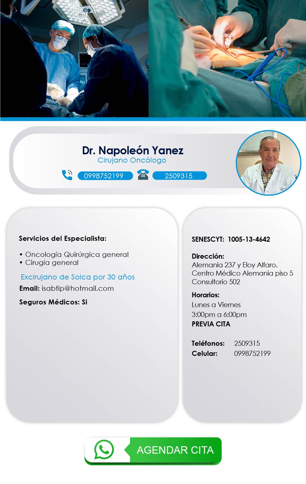 Dr. Napoleón Yánez - Cirujano Oncólogo